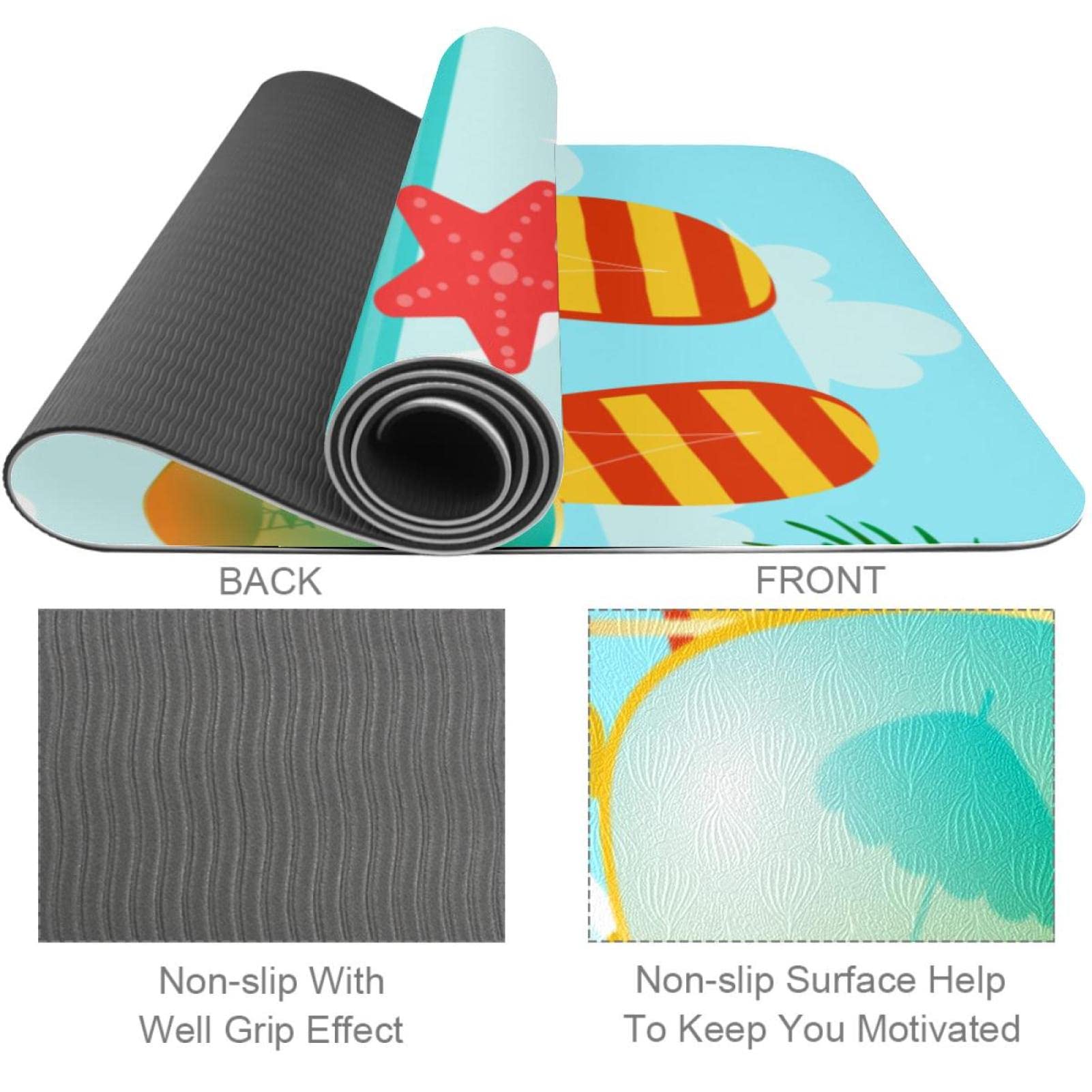 Yoga Mat, Yoga Mats for Home Workout, Workout Mat, Exercise Mats, Pilates Mat, Summer Is Here