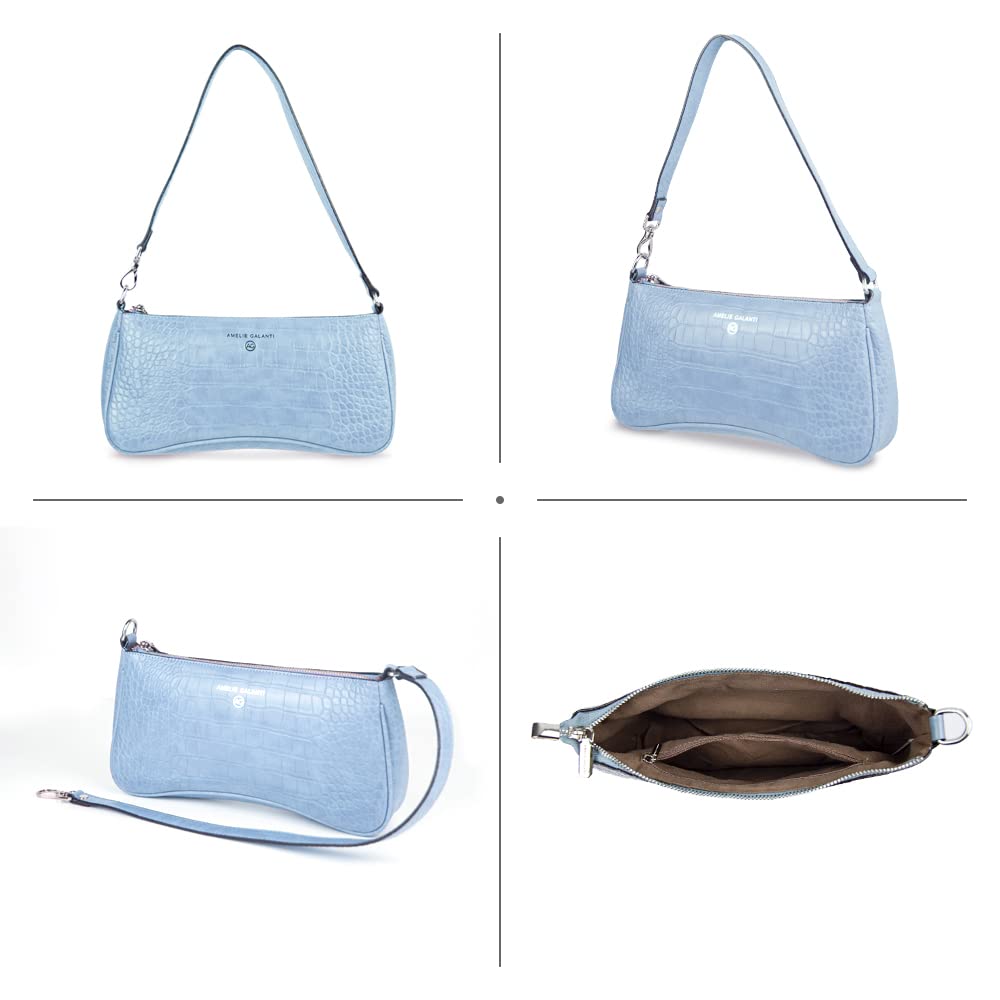 Shoulder bag for Women Retro classic Purse PU leathe Clutch HandBag with Zipper Closure (Orchid)