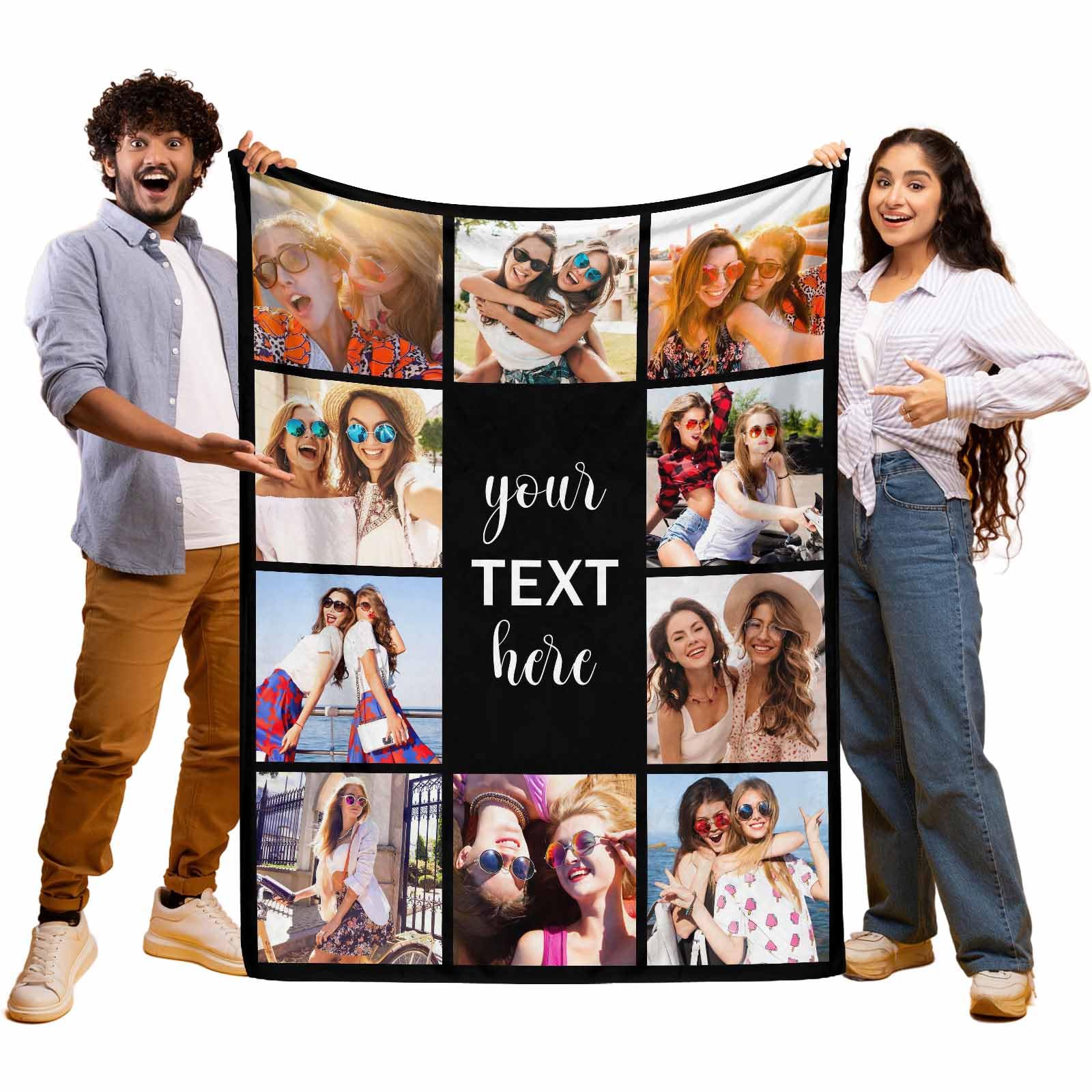 MyPupSocks Photo Blanket Customized Customized Blanket Gifts for Best Friend Sister Family Dad Mom Daughter Son (7 Size)