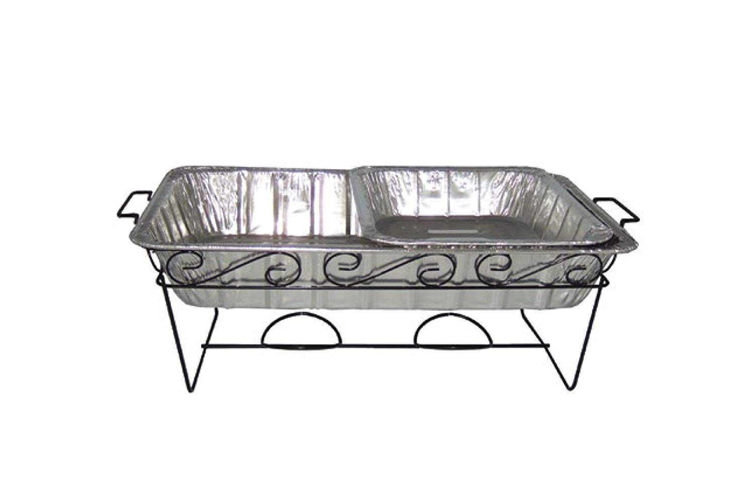 Party Essentials N0317 Elegance Full Size Heavy Duty Chafing Rack, Decorative Wire Buffet Rack Stand, Serving Trays Frame Food Warmer, Black (Case of 3)