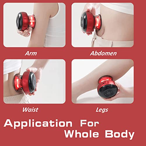 Wasigu Smart Dynamic Cupping Therapy Set,Electric Cupping Therapy Set 4 in 1 Infrared Heating Therapy Machine ,Vacuum Gua Sha Massager Tool with 12 Level Temperature and Suction