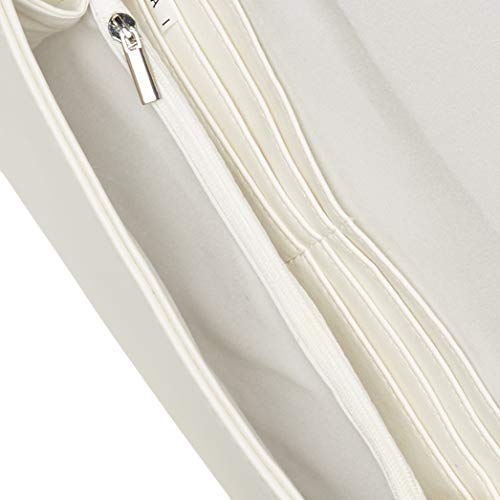 OES Eastern Star Cross Body Clutch Purse with Detachable Chain Shoulder Strap, White, Medium