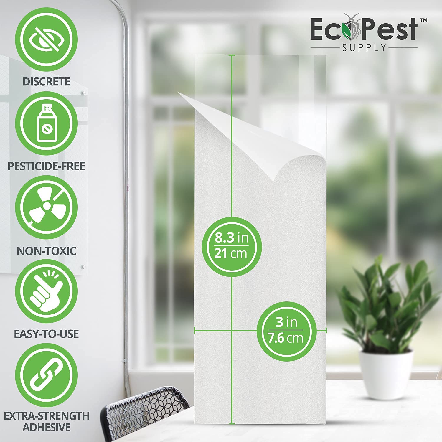 Window Fly Traps β 12 Pack | Transparent Sticky Fly Trap for Windows | Discrete, Extra Large Insect Glue Trap and Indoor Bug Catcher for House Flies and Other Flying Insects