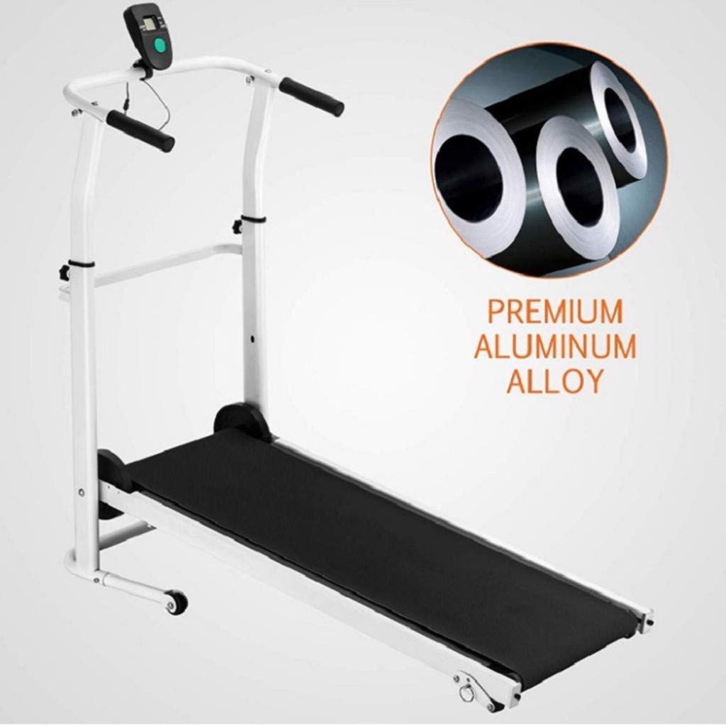 OKBOP Folding Manual Treadmills for Home, Portable Foldable Compact Under Desk Mini Running Machine with Incline and LED Display for Small Space Walking Exercise Fitness (Black)