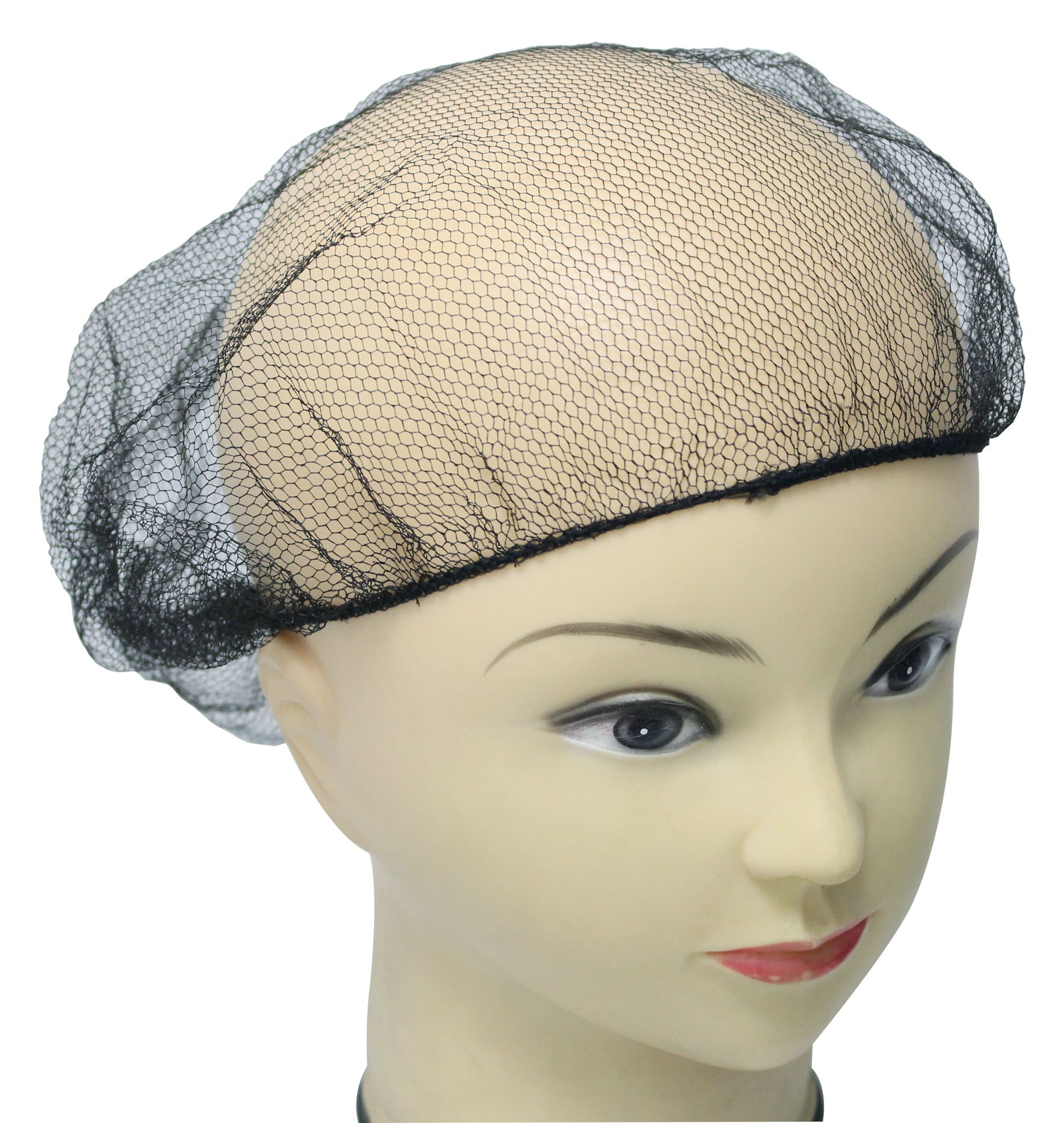 Yes!Fresh 21" Disposable Regular Nylon Breathable Honeycomb Hair Nets, package of 100 (Black)