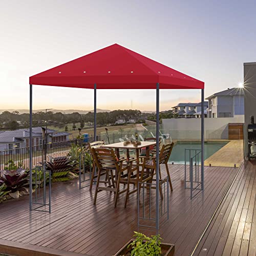 Yescom 10'x10' Gazebo Top Replacement for 1 Tier Outdoor Canopy Cover Patio Garden Yard Red Y0041002