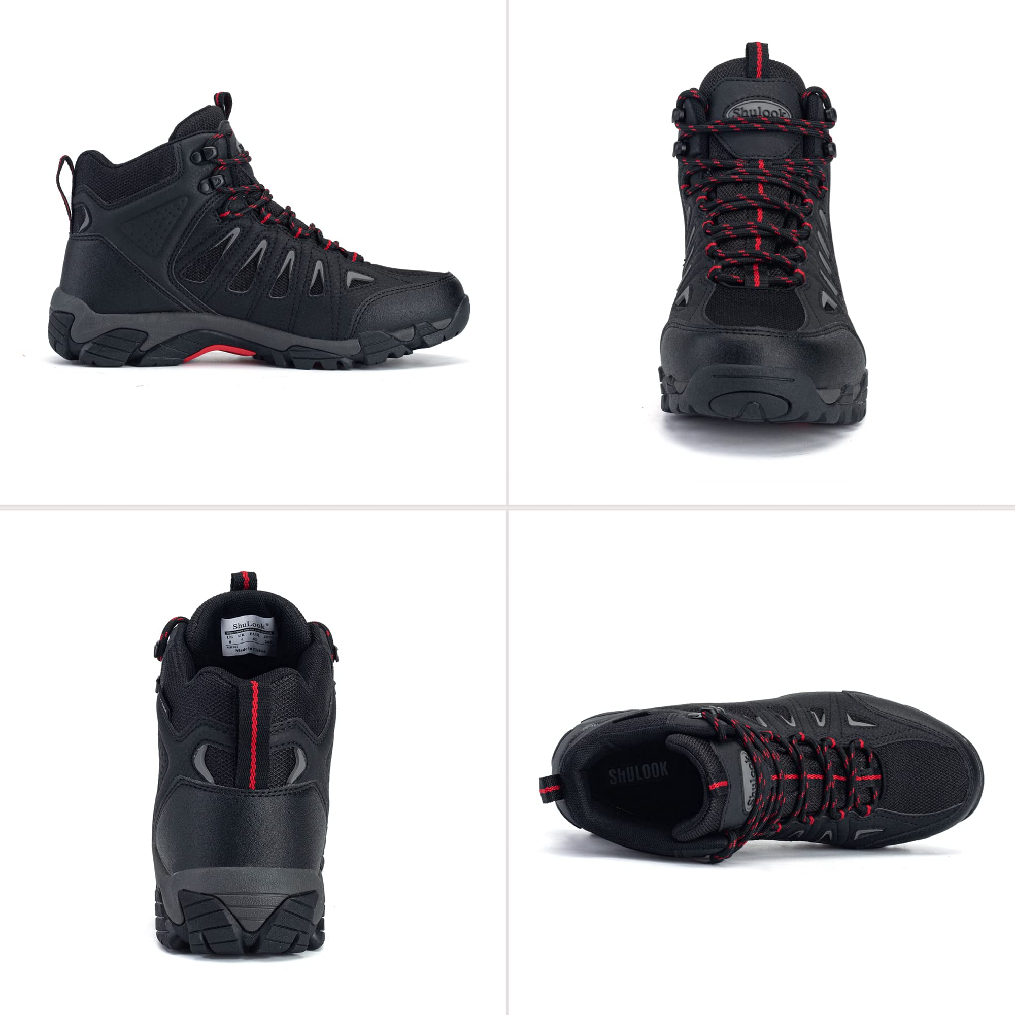 SHULOOK Hiking Boots Men | Waterproof Boots for Men | Non-Slip & LightWeight & Comfortable| Men's Hiking Outdoor Ankle Boot Trekking Camping