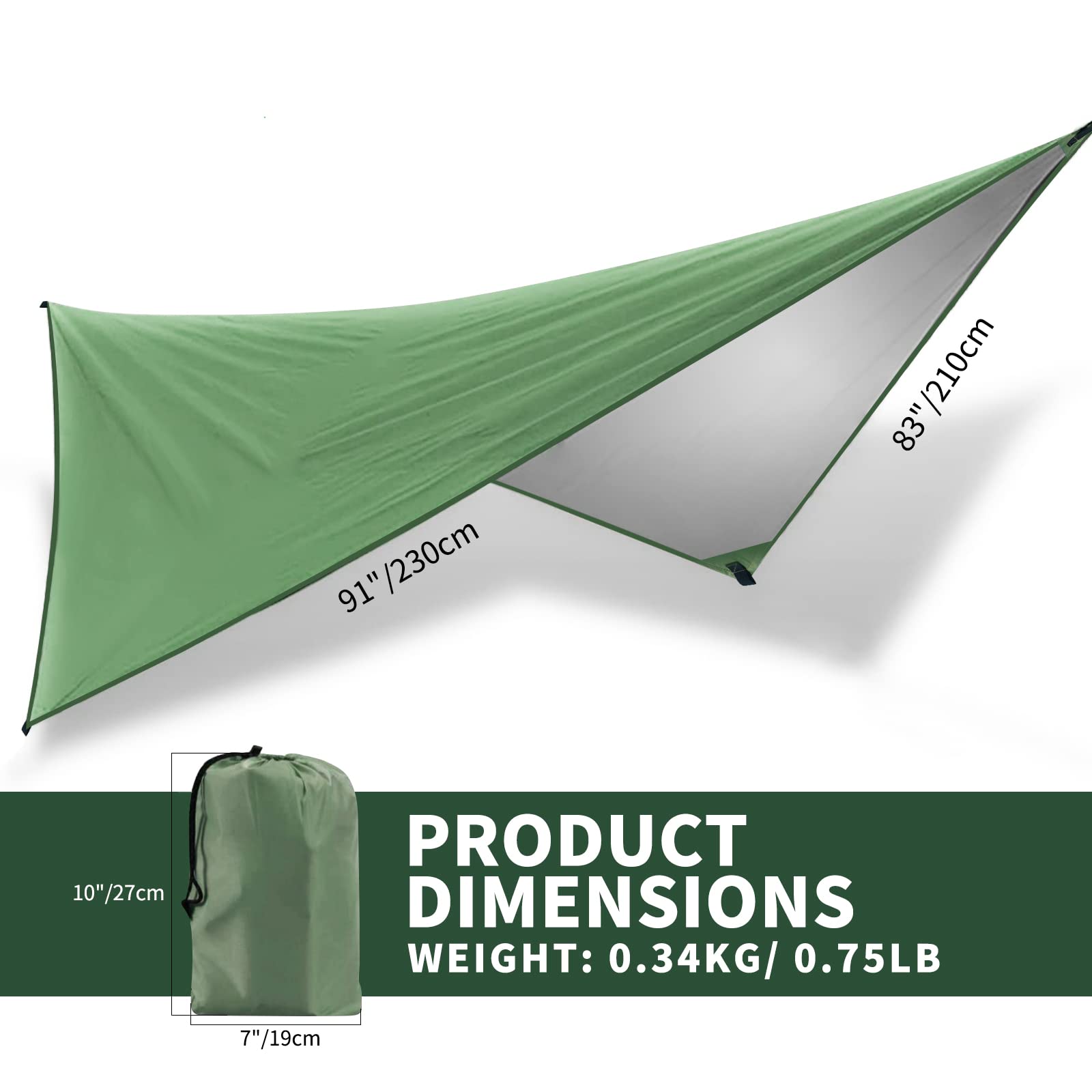 Waterproof Camping Tent Tarp 7.5ft *7ft, Ultralight Tent Footprint for Ground Camping