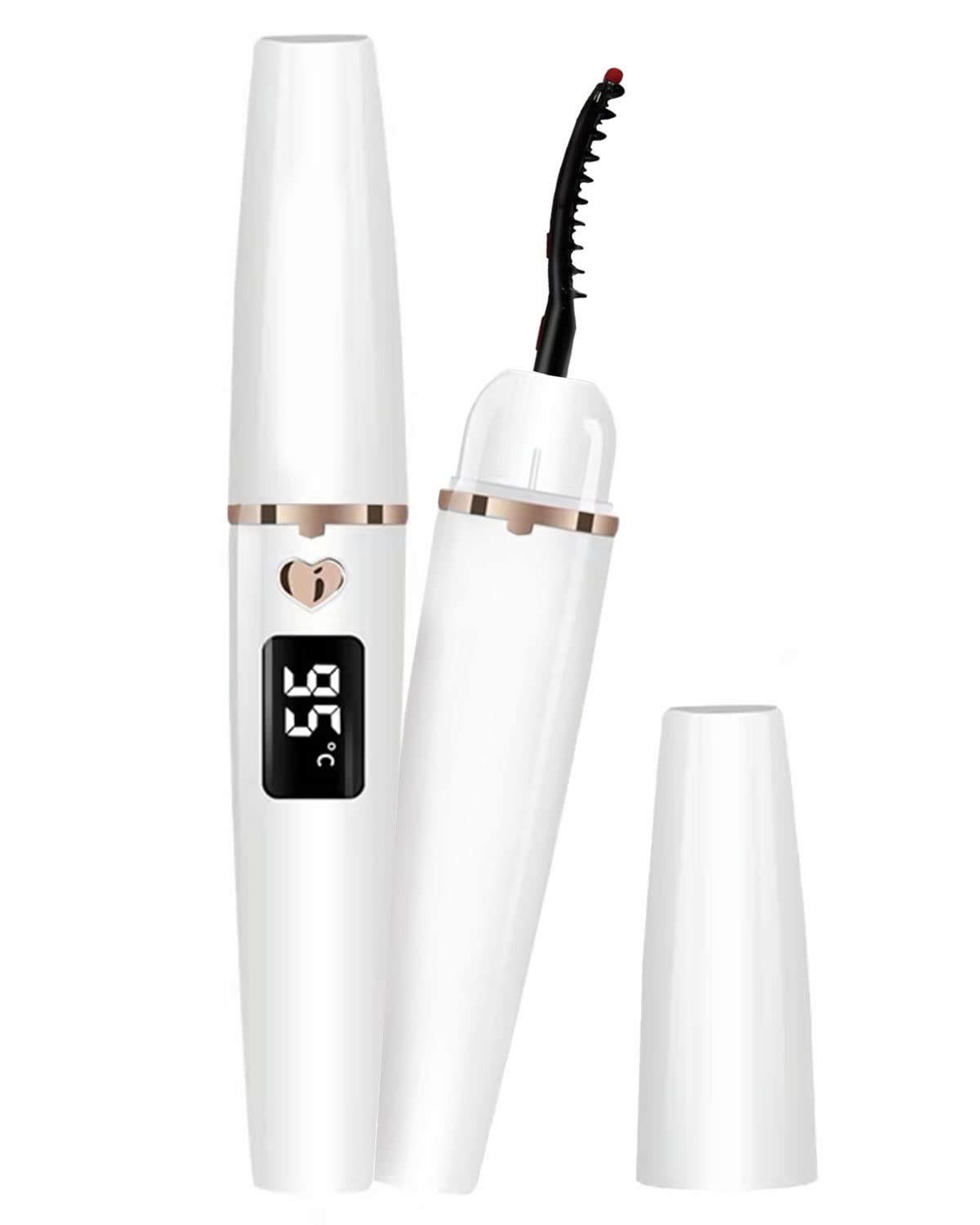 ZAPAL Heated Eyelash Curler Heated Lash Curler Rechargeable with USB-C Fasting Charging Heating Electric Lash Curler for Natural Long-Lasting eyelshes (White)