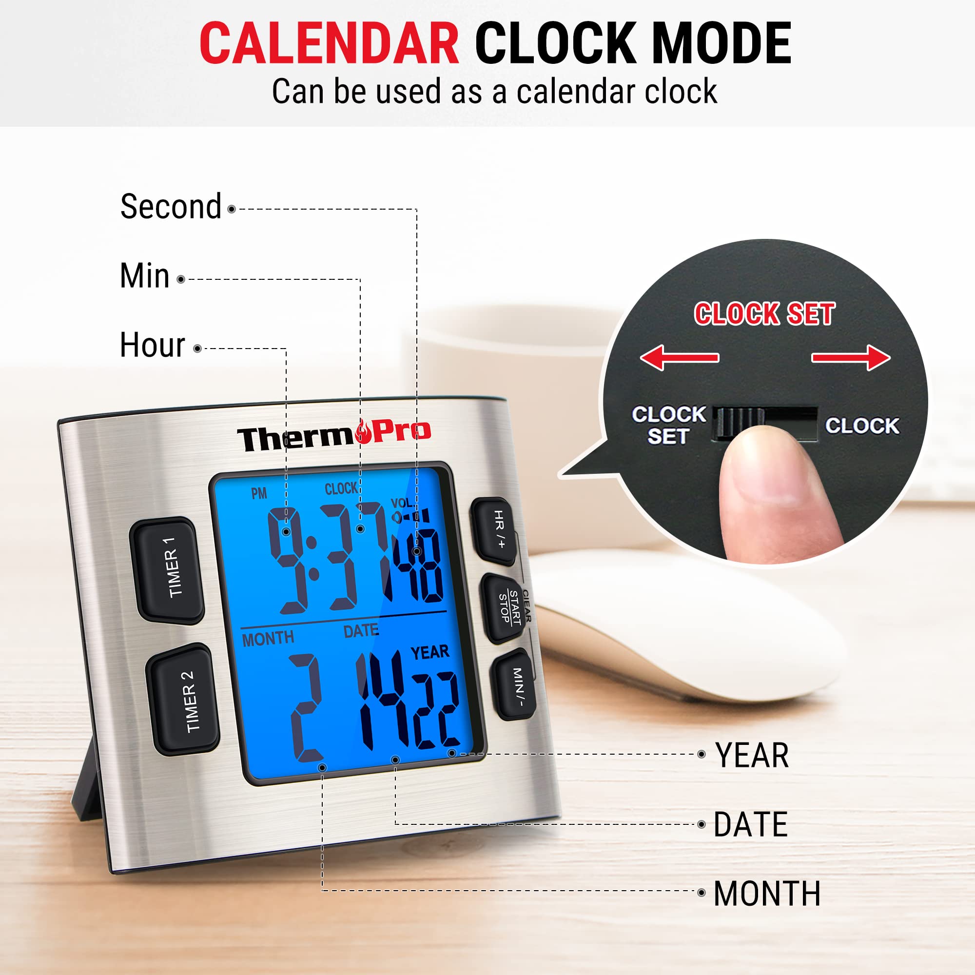 ThermoPro TP49 Digital Hygrometer Indoor Thermometer+ThermoPro TM02 Digital Kitchen Timer