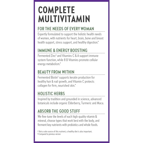 New Chapter Women's Multivitamin for Immune, Beauty + Energy Support with 20+ Nutrients -- Every Woman's One Daily, Gentle on the Stomach, 72 Count