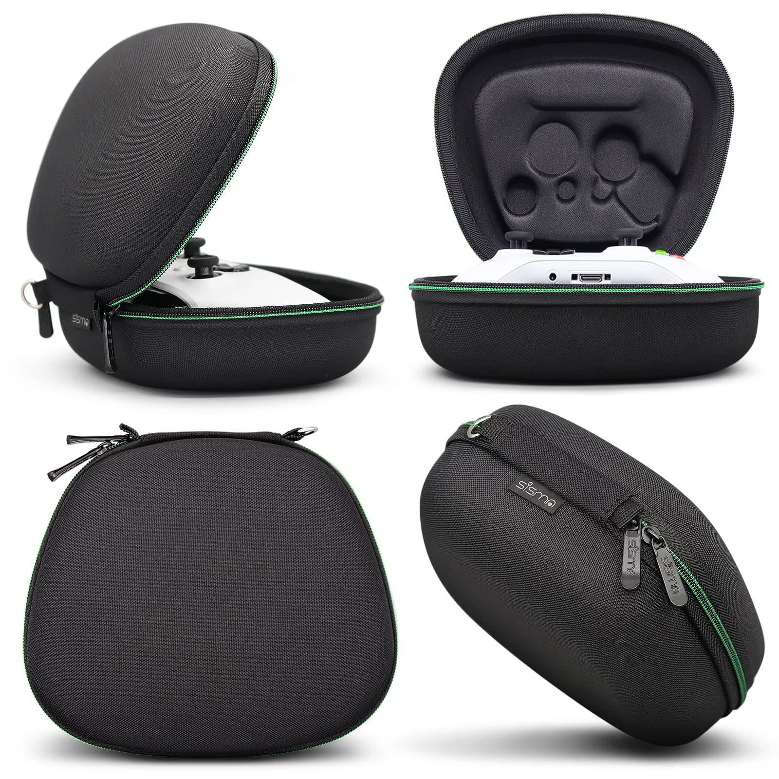 sisma Charging Cords Chargers Battery Travel Organizer (Grey) + Xbox One X|S Wireless Controller Travel Case (Black)