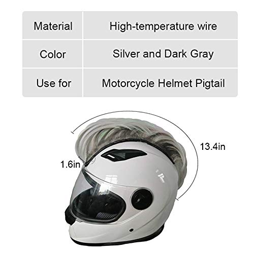 Pearlead Helmet Mohawk Wig Adhesive Accessories Kids Mohawk for Motorcycle Bicycle Ski Snowboard Helmet Hair Reusable Design Silver Gary