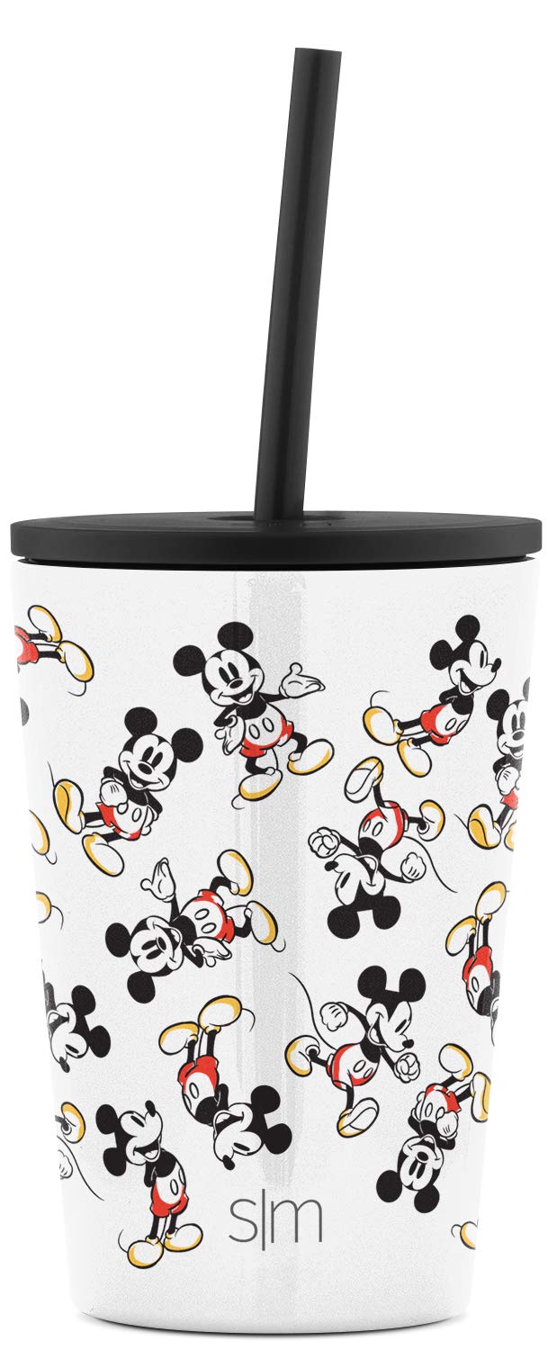Simple Modern Disney Mickey Mouse Toddler Cup with Lid and Straw | Reusable Insulated Stainless Steel Kids Tumbler | Classic Collection | 12oz, Mickey Mouse Retro