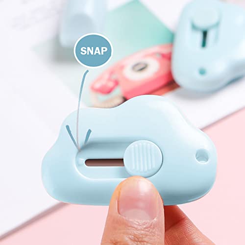 Yiser Cloud Shape Utility Knife Retractable Portable Mini Knife For Wrapping Envelopes Letter Box Cutter With Keychain Holes 2 Pack Kitchen Magnetic Knife Strip (As shown, One Size)