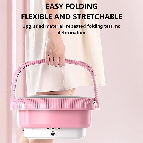 Portable Washing Machine, Foldable Mini Washing Machine 6.5L High Capacity, 3 Modes Deep Cleaning Mini Washer, Suitable for Home, Business, Travel, College Room (Purple)