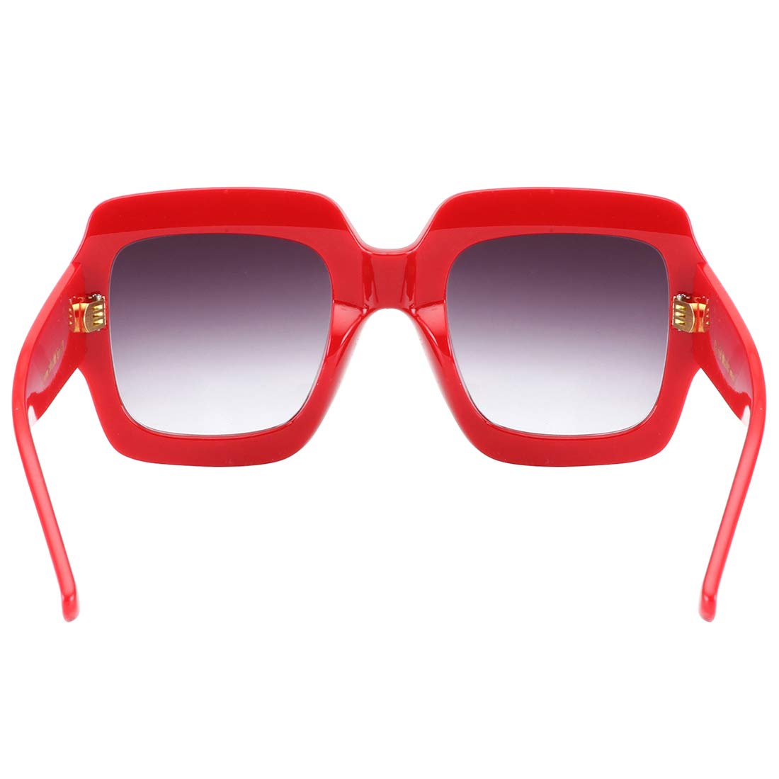 MEETSUN Oversized Square Sunglasses for Women Multi Tinted Frame Fashion Shades, 1c5 Red and Green, Large