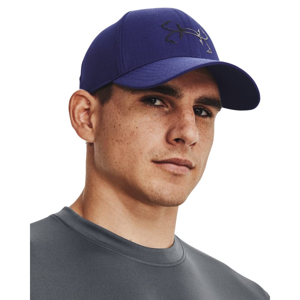 Under Armour Men's Iso-Chill ArmourVent Fish Adjustable Cap, (468) Sonar Blue / / Metallic Ore, One Size Fits Most