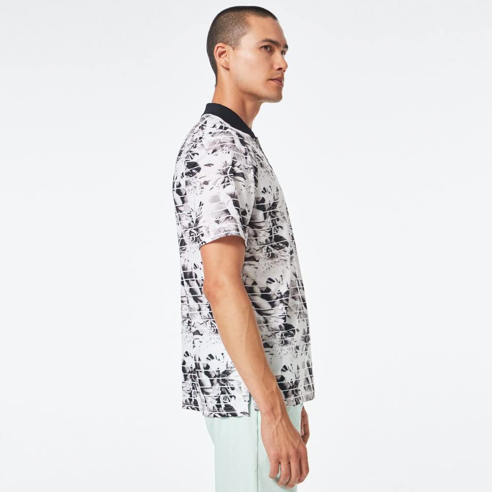 Oakley Men's Azalea Polo, Floral Print Stone Gray, X-Large