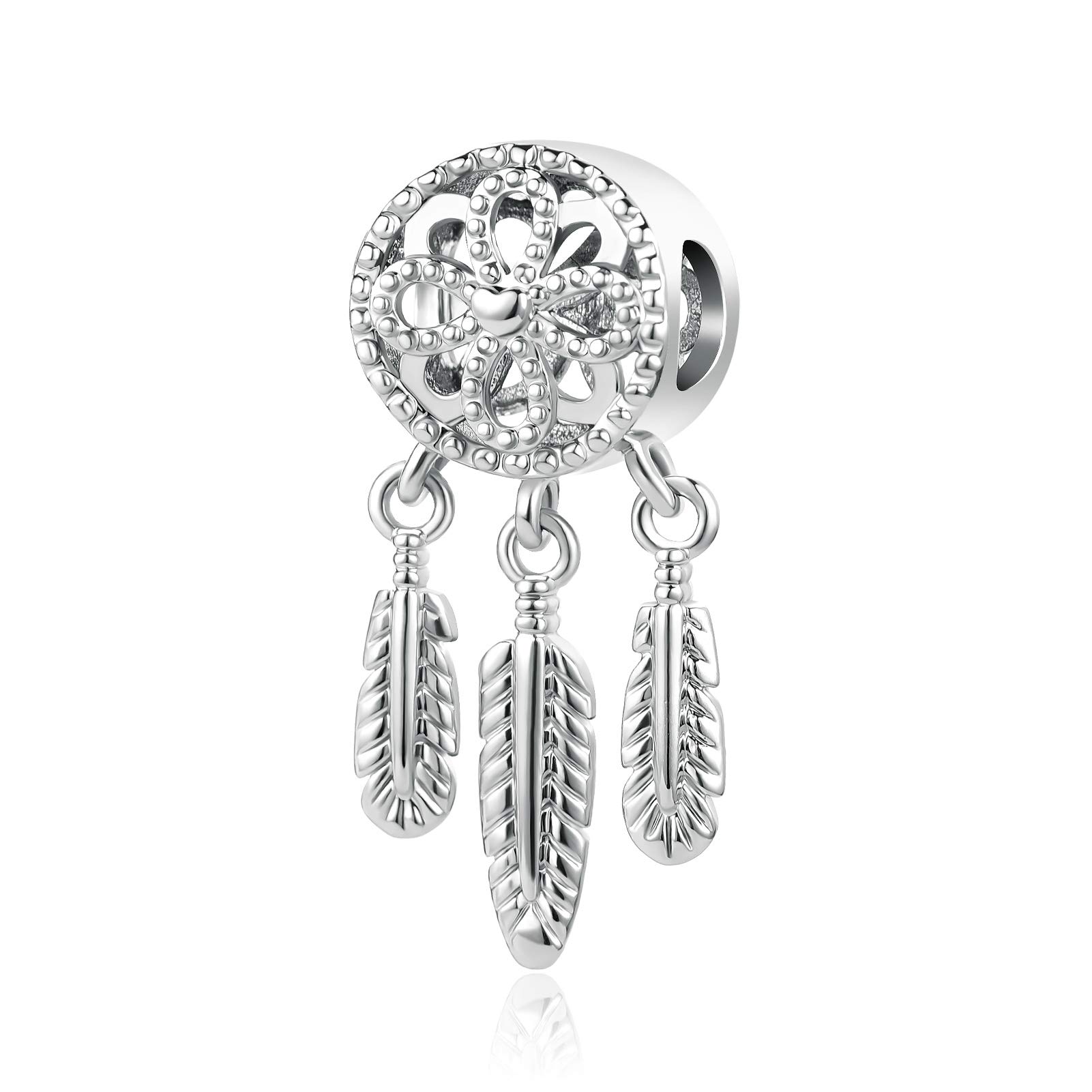 MZC Jewelry Dream Catcher Beads Charm for Pandora Bracelets Dreamcatcher Bead for Women Best Friend Birthday