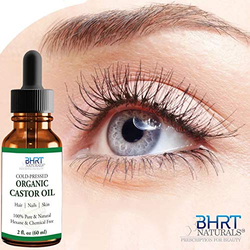 Organic Castor Oil for Eyelashes and Eyebrows With Applicator Kit - 100% Pure, Cold Pressed, Hexane Free - Stimulate Growth for Eyelashes, Eyebrows, Hair - 2 Ounces (60 ML)