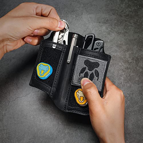 VIPERADE PL8 Multitool Sheath, EDC Leather Organizer Sheath with DIY Patch Area, Leather Sheath for Multitool, Knife, EDC Tools, EDC Pocket Organizer for Men