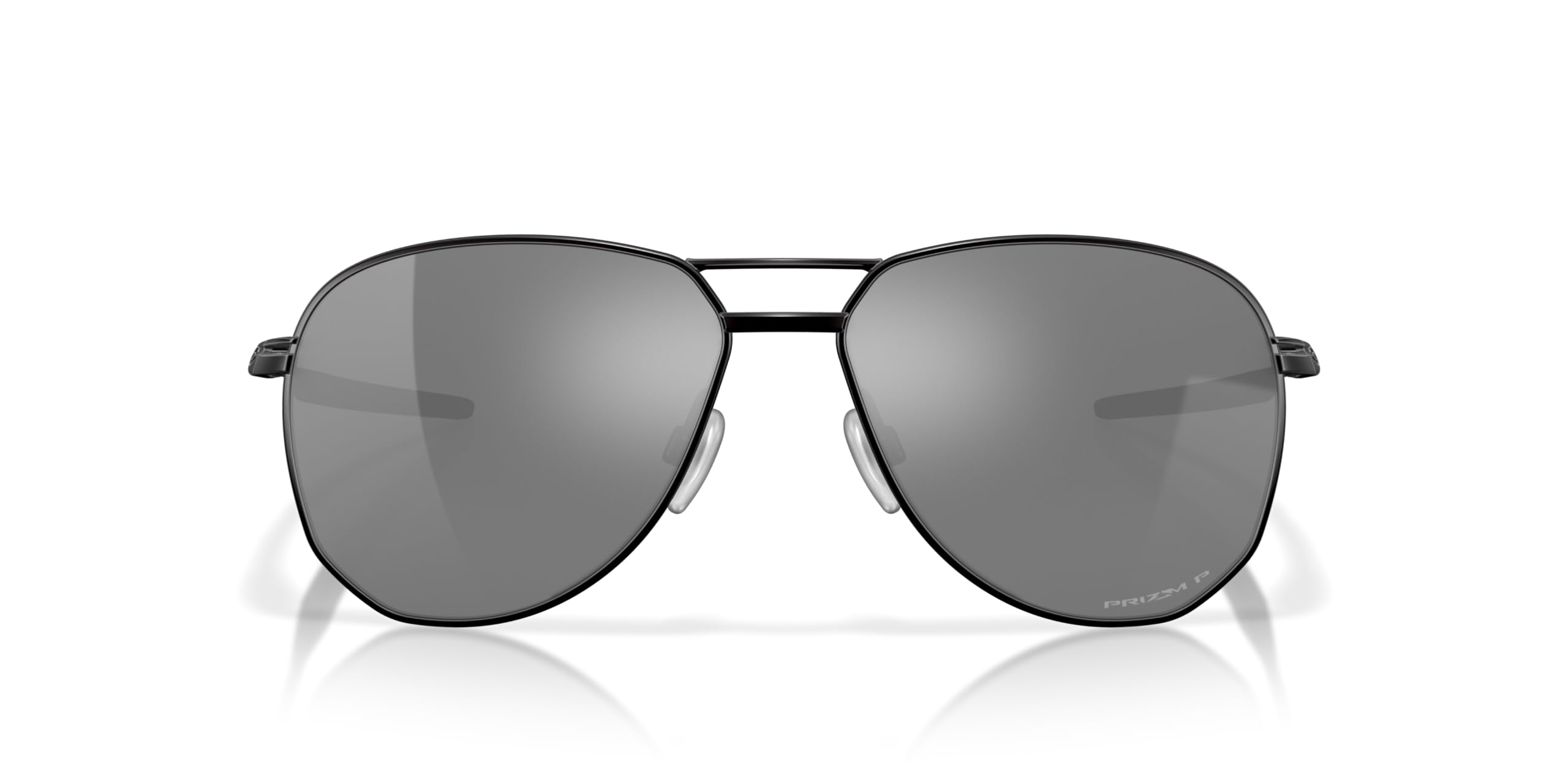 Oakley Men's OO4147 Contrail Aviator Sunglasses, Satin Black/Prizm Black Polarized, 57 mm