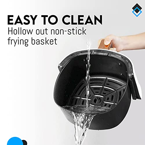 Silver Crown Deep Air Fryer – Electric Hot Air Fryer with Digital Display & XL Capacity, 1400 Watts, Instant Healthy & Low Calorie Cooking Essentials, Oilless Meals, Kitchen Countertop Accessories