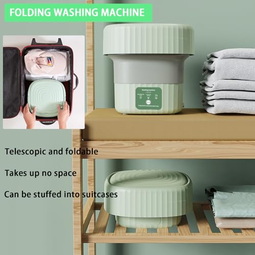 Portable Washing Machine,6.5L Large Capacity Mini Washing Machine with 3 Modes Deep Cleaning,Foldable Washer for Underwear, Baby Clothes or Small Items,Suitable for Apartments, Dorms and Travel