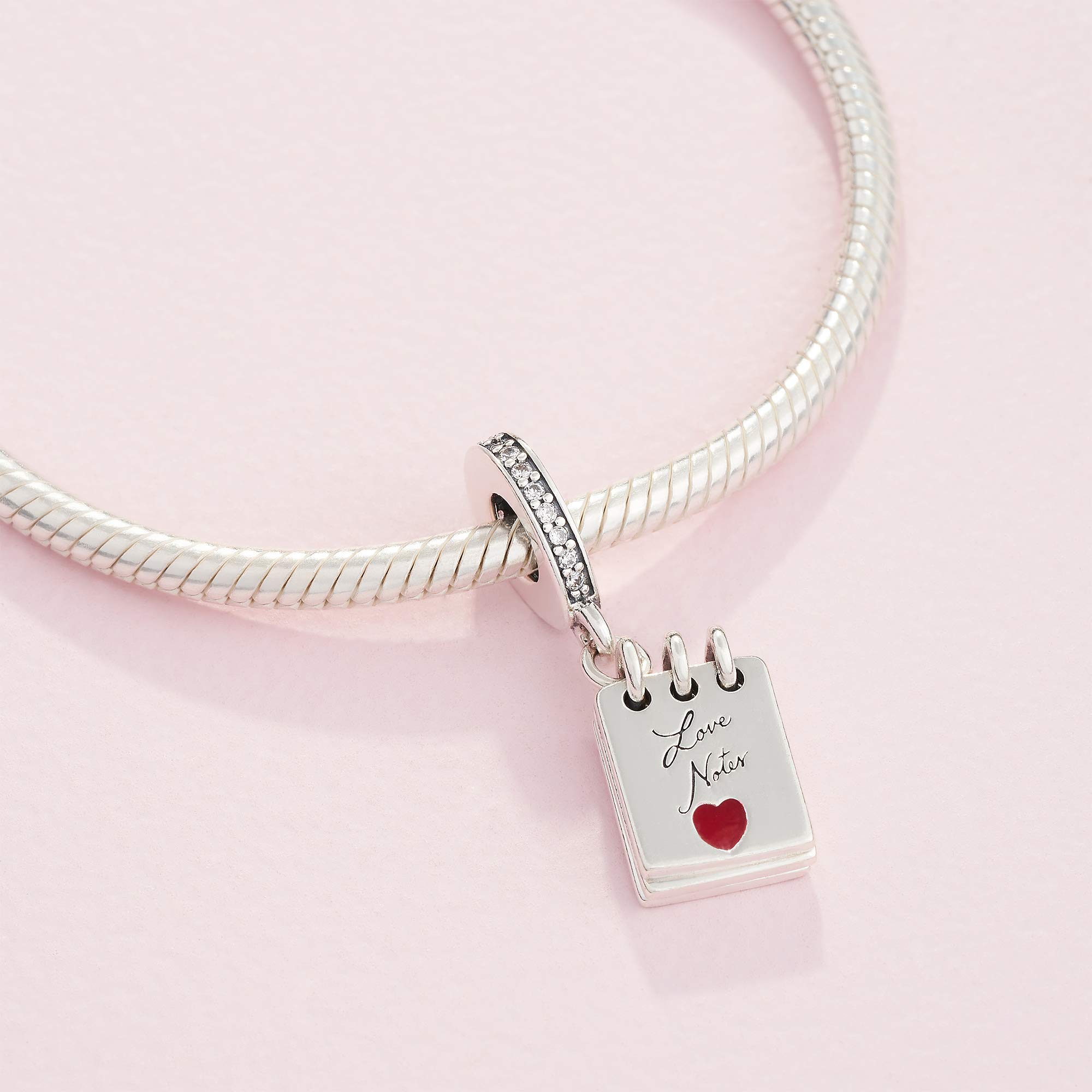 Pandora Jewelry Notebook Dangle Cubic Zirconia Charm in Sterling Silver