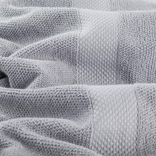 MAURA Premium Bath Towels 100% Cotton 27x54 Ultra Absorbent Quick Dry 4 Pack Soft Terry Bath Towels Set for Bathroom, Hotel and Spa Quality, Cool Grey