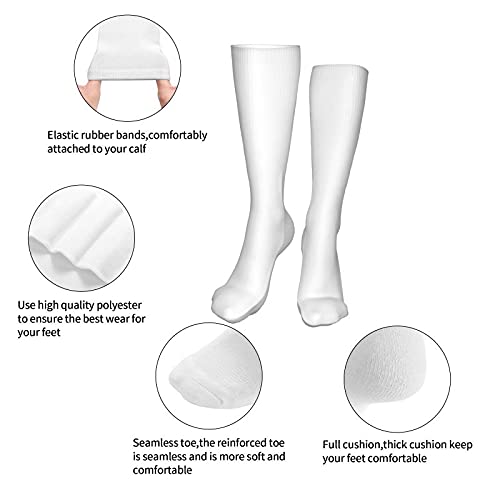 SARNFANS Candy Cane Fashion Compression Socks,Yummy Sweet Lollipop Candy Macaroon Cupcake And Donut Performance Polyester Cushioned Athletic Crew Socks for Running,Athletic,Multicolor- 19.8 inch