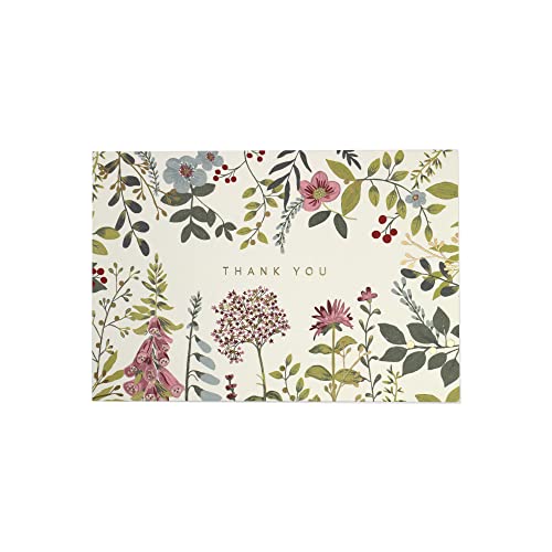 Portico Designs Floral Thank You Notecards with Gold Foil & Emboss Detail and Matching envelopes