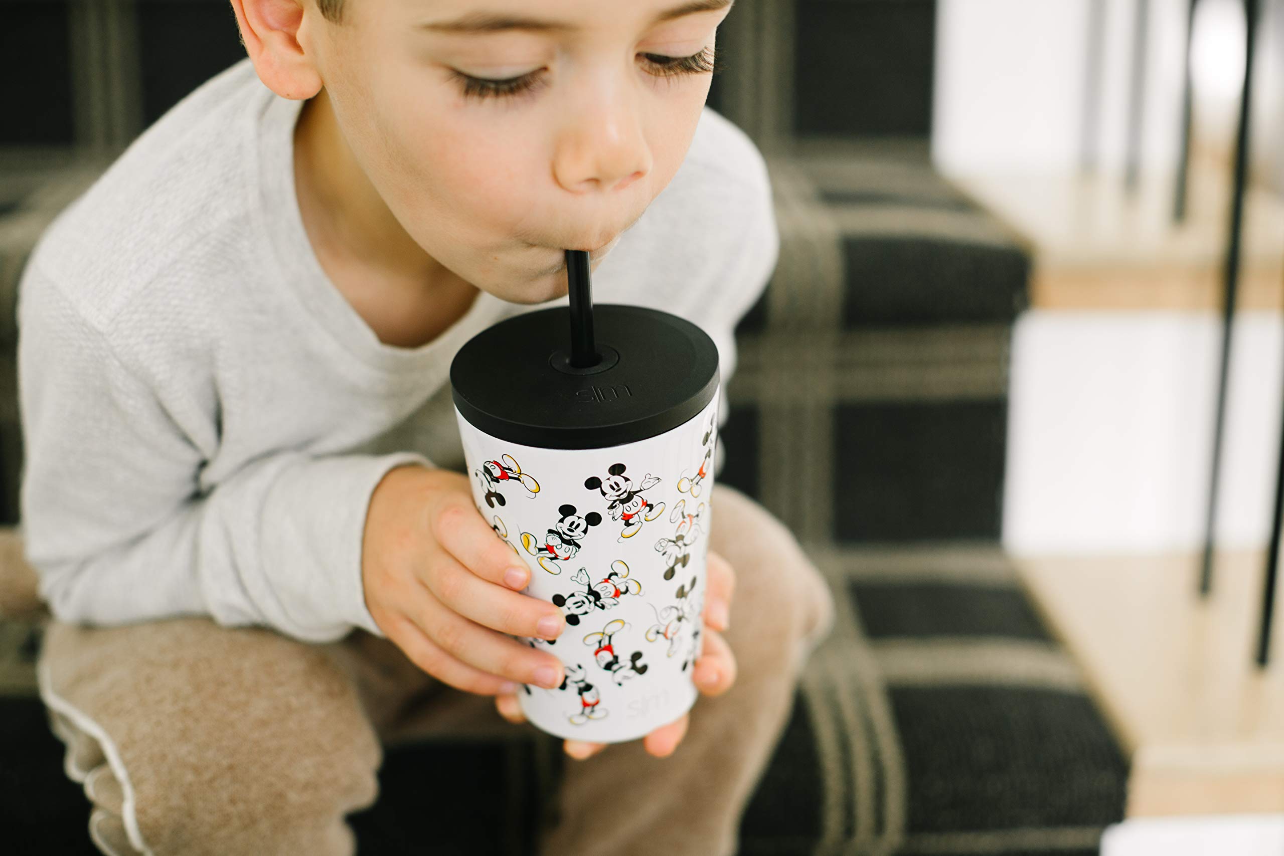 Simple Modern Disney Mickey Mouse Toddler Cup with Lid and Straw | Reusable Insulated Stainless Steel Kids Tumbler | Classic Collection | 12oz, Mickey Mouse Retro
