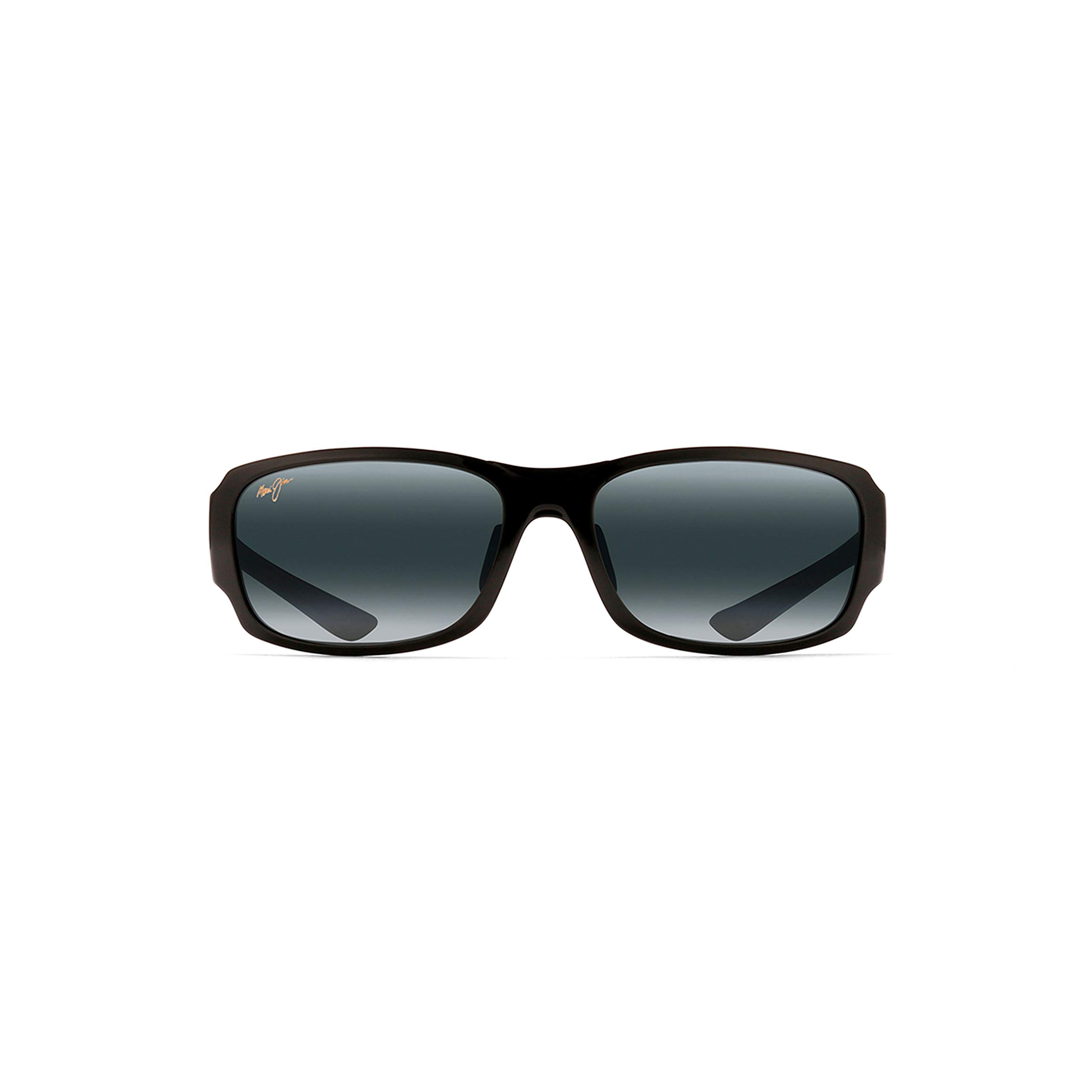 Maui Jim Men's and Women's Bamboo Forest Polarized Wrap Sunglasses, Gloss Black Fade/Neutral Grey, Medium