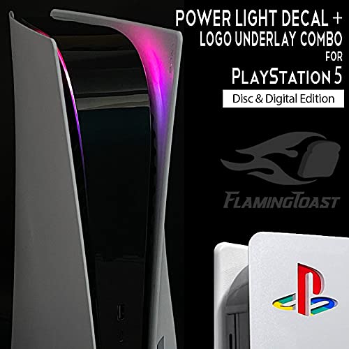 Power Light Decal and Underlay Sticker Combo for PS5 Playstation 5 (Pink/Purple)