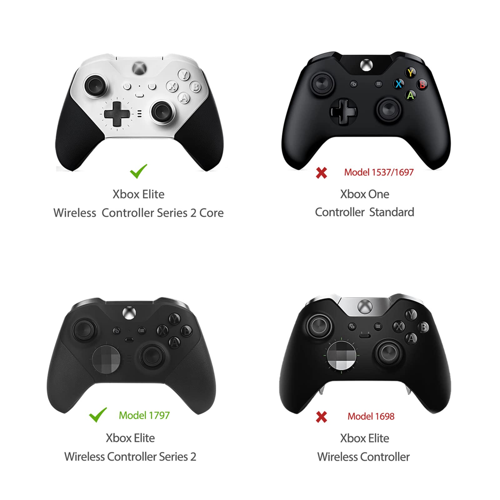 TOMSIN Component Pack for Xbox Elite Wireless Controller Series 2 Core, Accessories Includes 4 Metal Magnetic Thumbsticks, 4 Pcs Interchangeable Paddles, 1 Directional D-Pad (Silver)