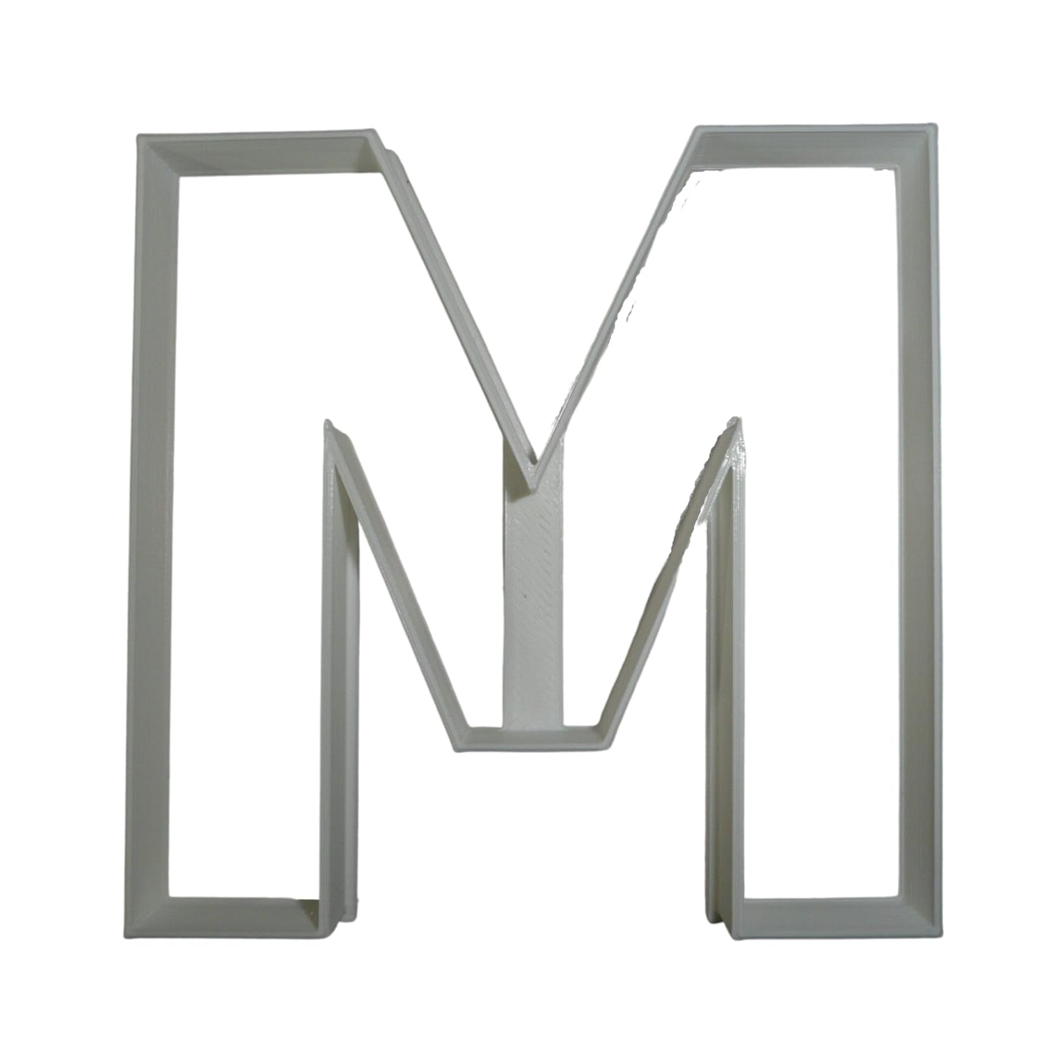 YNGLLC LETTER M 4 INCH UPPERCASE CAPITAL BLOCK FONT COOKIE CUTTER 3D PRINTED MADE IN USA PR4226, White