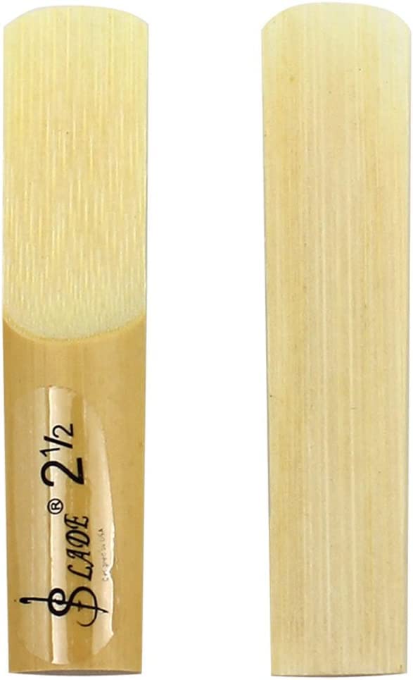 OriGlam 10pcs Alto Sax Saxophone Reeds 2.5 Reed, Alto bE Saxophone Reeds Lade Bamboo 2-1/2 Reed Strength 2.5 for Clarinet, Soprano or Alto Sax
