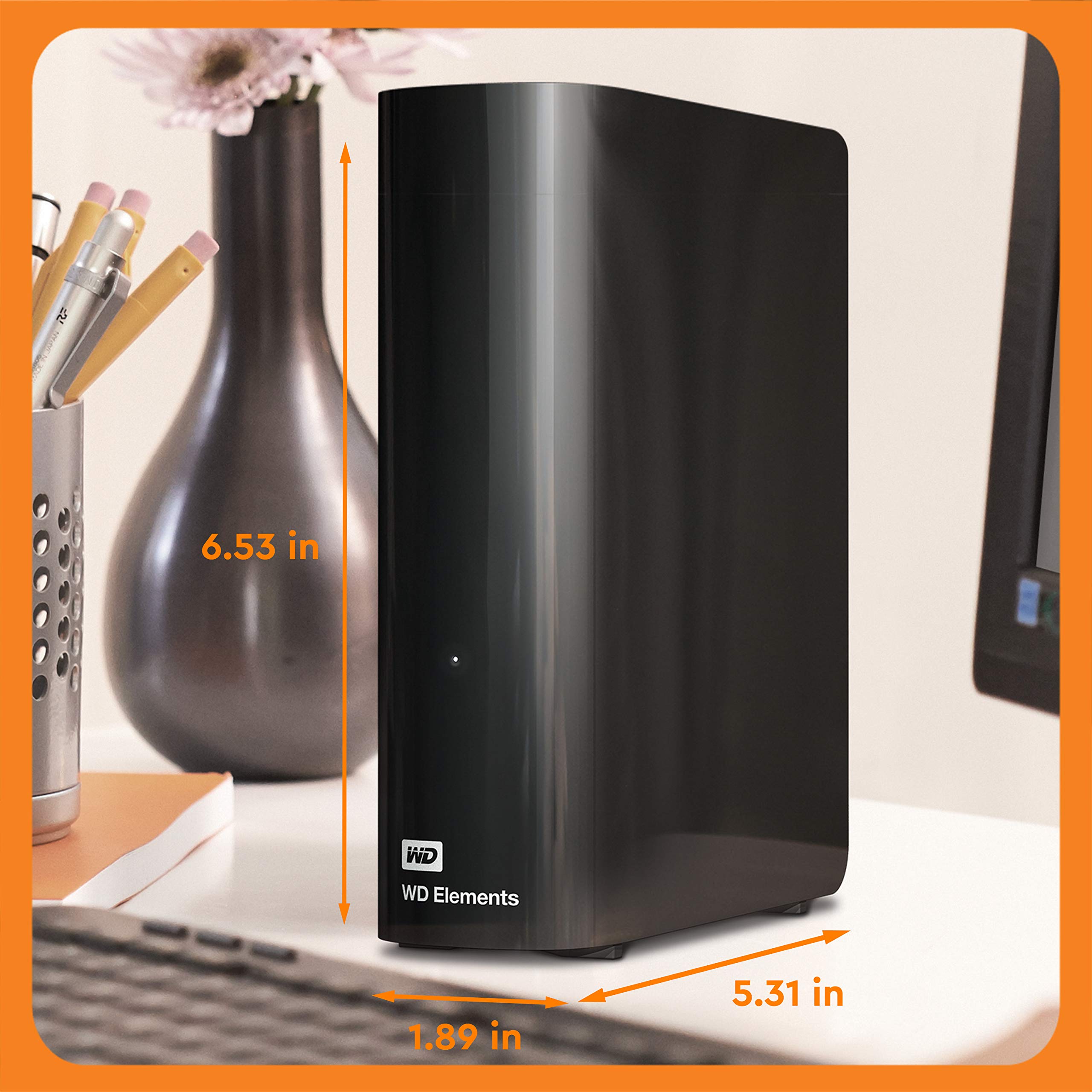 Western Digital 14TB Elements Desktop External Hard Drive, USB 3.0 external hard drive for plug-and-play storage - Western DigitalBWLG0140HBK-NESN
