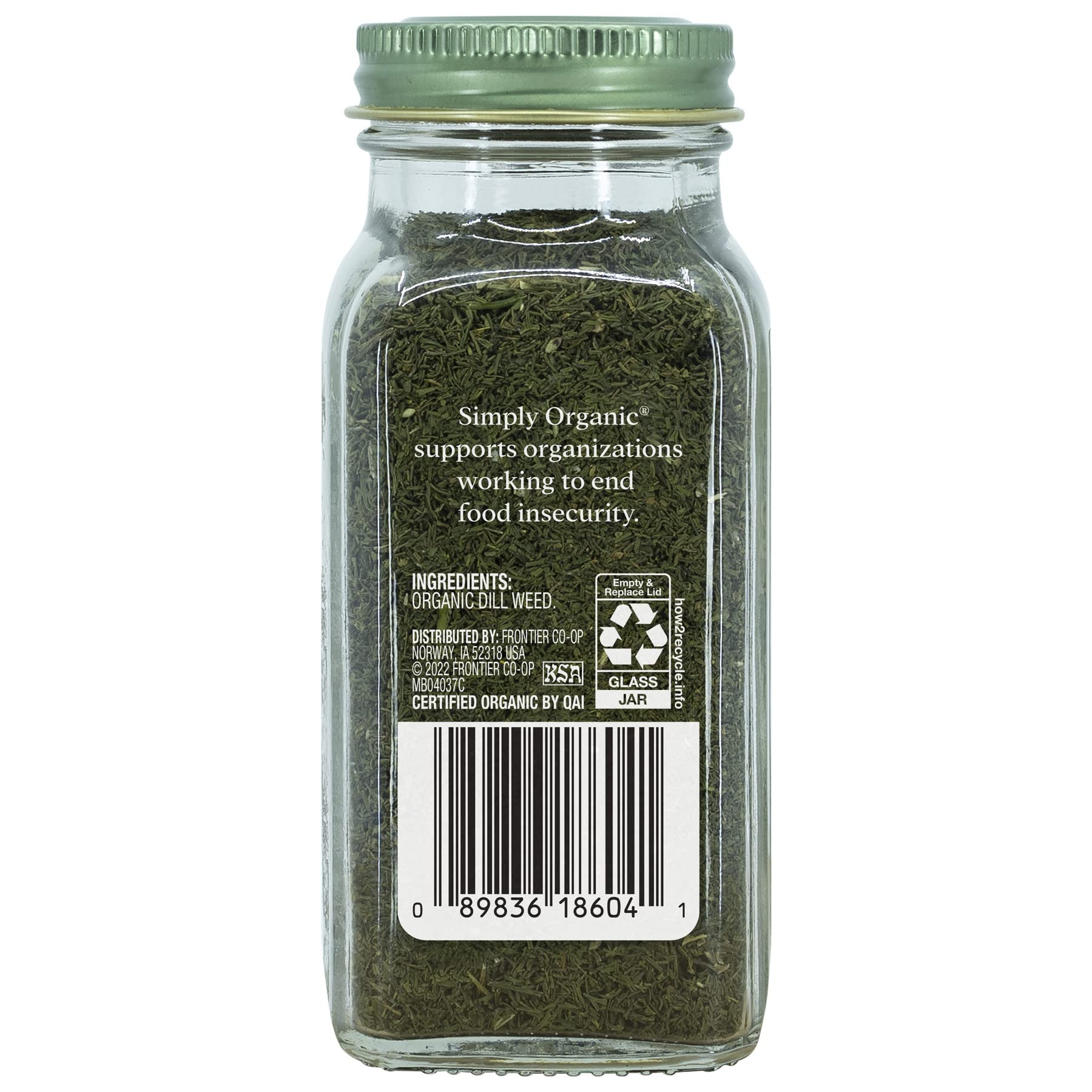 Simply Organic Dill Weed, Cut & Sifted, Certified Organic | 0.81 oz | Anethum graveolens L.