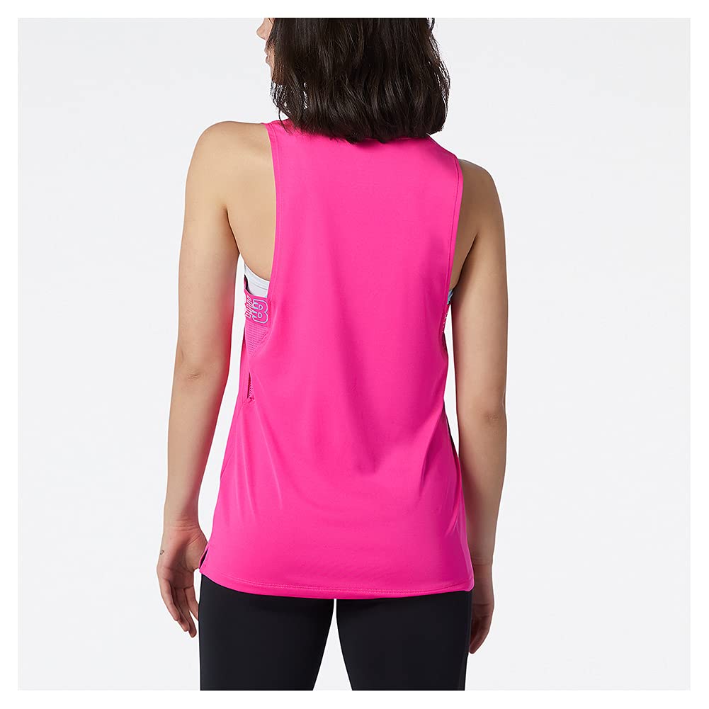 New Balance Women's Relentless Sweat Tank Top, Pink Glo , X-Small