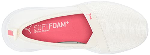 PUMA Women's Adelina Sneaker, Ivory Glow-Paradise Pink White, 8