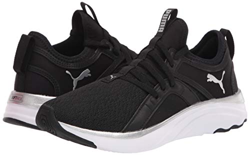 PUMA Women's SOFTRIDE Sophia Running Shoe, Animal Black-Metallic Silver, 9.5