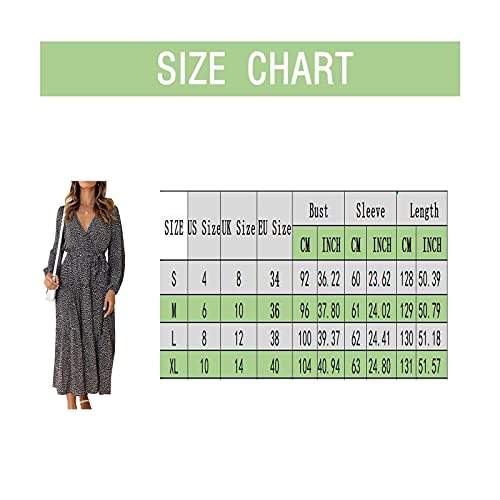 Pinkpaopao Long Swing Dress for Women Pattern Printed Elegant Patchwork Ankle-Length Dress Deep V Neck High Waist Dress