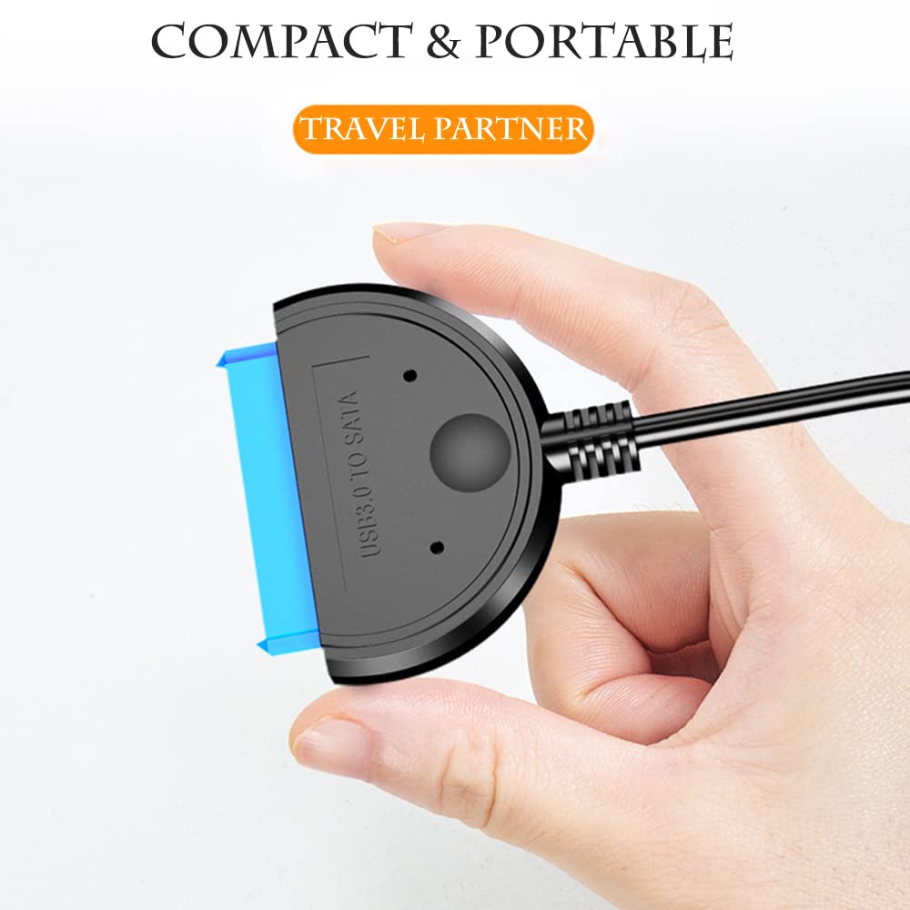 Warmstor SATA to USB 3.0 Adapter Cable, USB 3.0 A to 2.5” SATA III Hard Drive Adapter External Converter for 2.5 Inch 2.5" SATA Hard Drives Disk HDD and Solid State Drives SSD