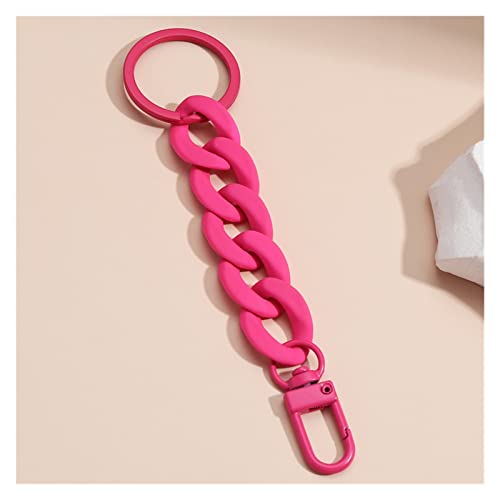 Unisex Keychain Acrylic Plastic Chain Keychain Keyring Ladies Handbag Pendant Accessories Friendship Gift (Color : E3824, Size : One Size)