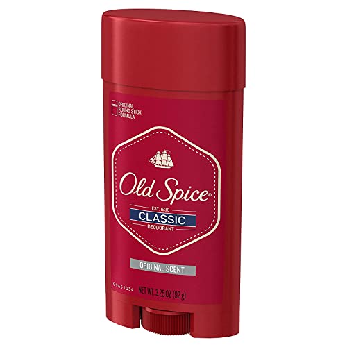 Old Spice Deodorant 3.25 Ounce Classic Original Round Stick (96ml) (3 Pack)