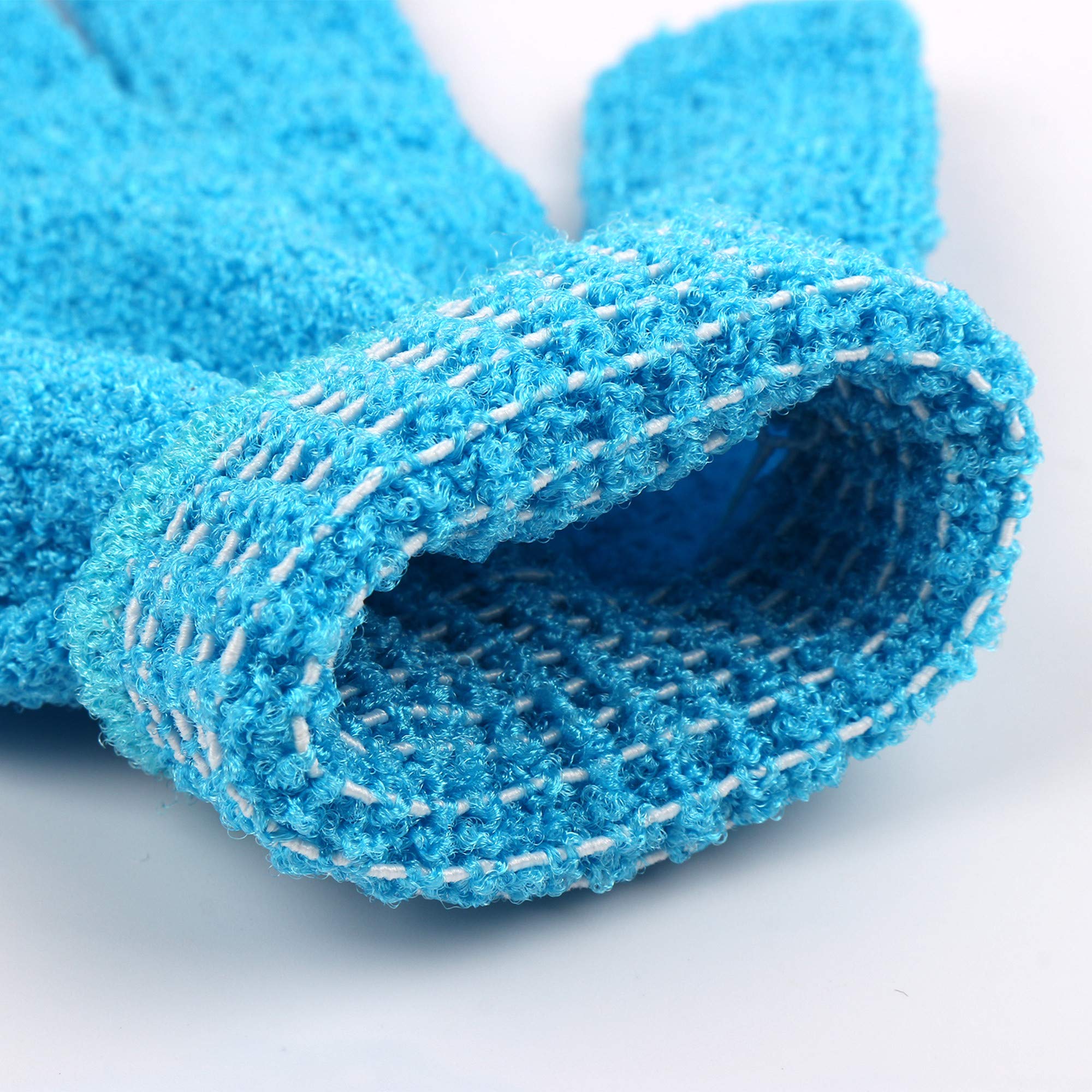 Mooerca 12 Pairs Double Sided Exfoliating Gloves Body Scrubber Scrubbing Glove Bath Mitts Scrubs for Shower, Body Spa Massage Dead Skin Cell Remover, 12 Colors