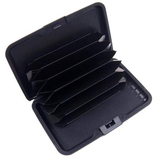 New RFID Blocking Aluminum Credit Card Holder Aluma Case Anti Scan Wallet Hard (black)